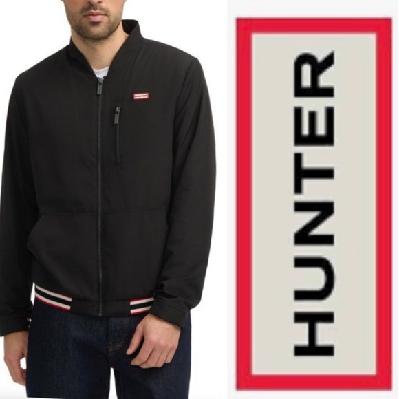 Hunter | Jackets & Coats | Hunter Mens Moorgate Zip Logo Bomber Jacket ...